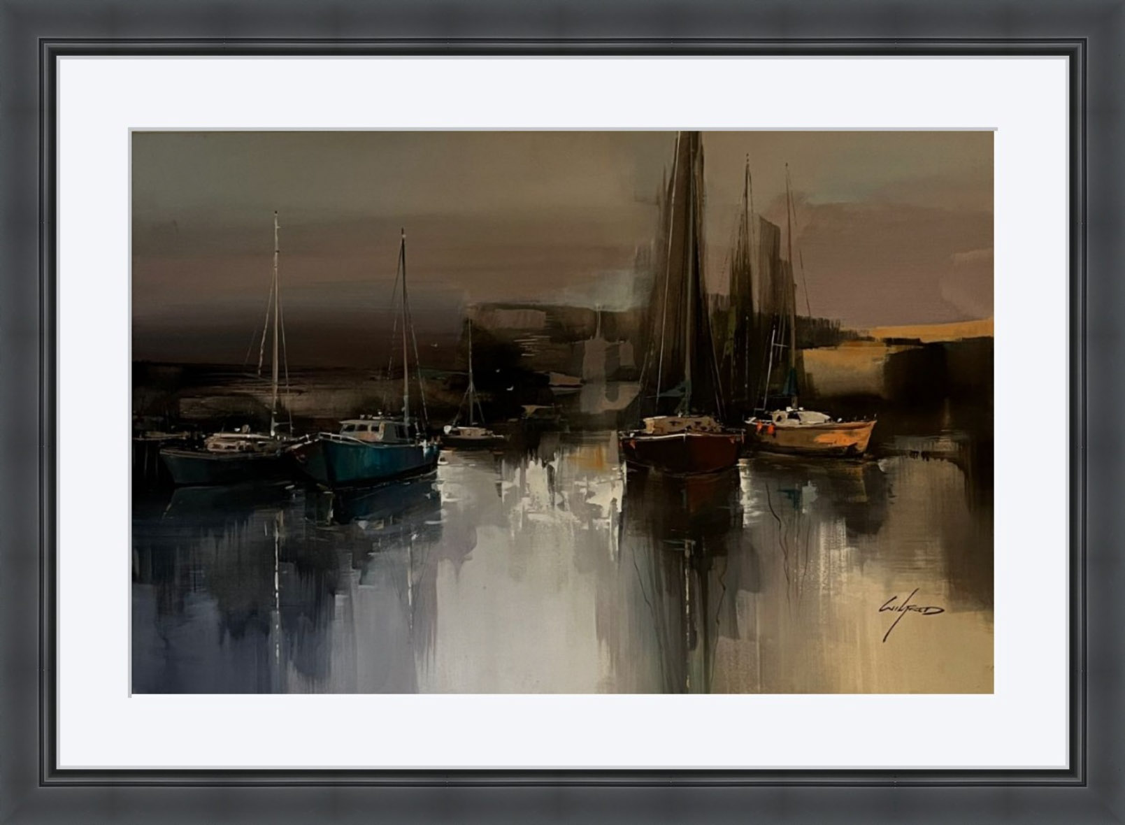 Wilfred Lang 'Night Mooring' Original - EzelDotz