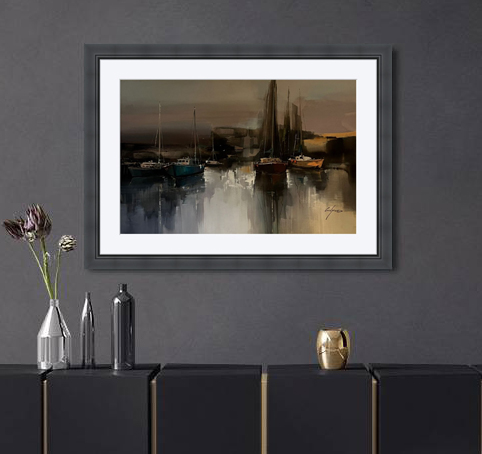 Wilfred Lang 'Night Mooring' Original - EzelDotz